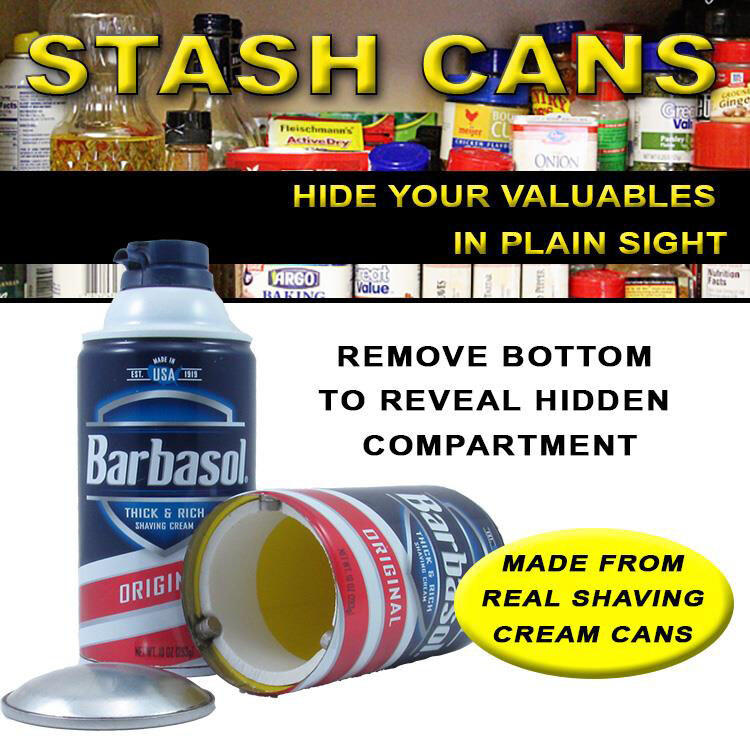 STASH CAN SHAVING CREAM HIDDEN DIVERSION HOME SAFE HIDE CASH JEWELRY ...