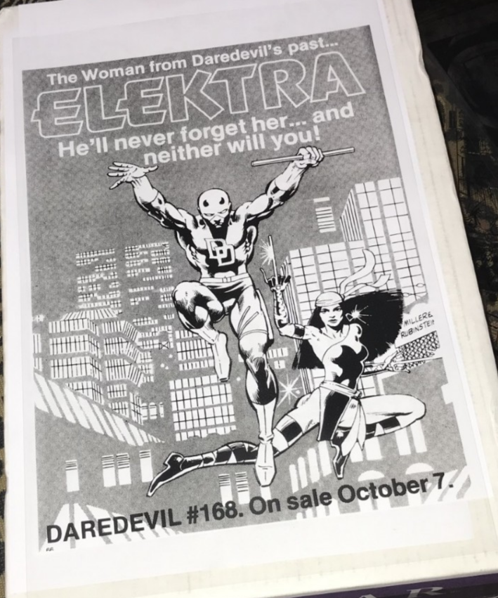 DAREDEVIL ELEKTRA MILLER MARVEL GOTHIC ADVERTISING PRODUCTION ART ...