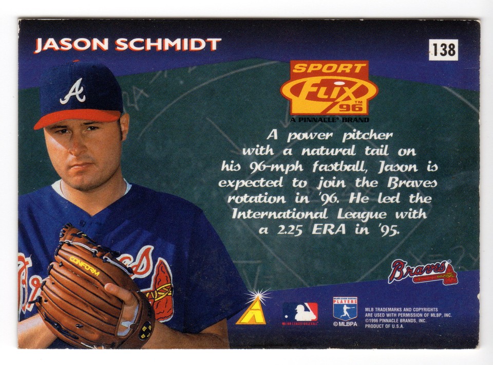 1996 Sportflix #138 Jason Schmidt Atlanta Braves | eBay
