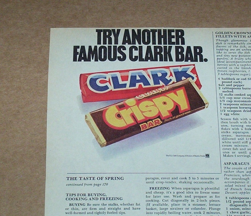 1978 print ad - Clark Crispy candy bars Beatrice Foods old vintage ...