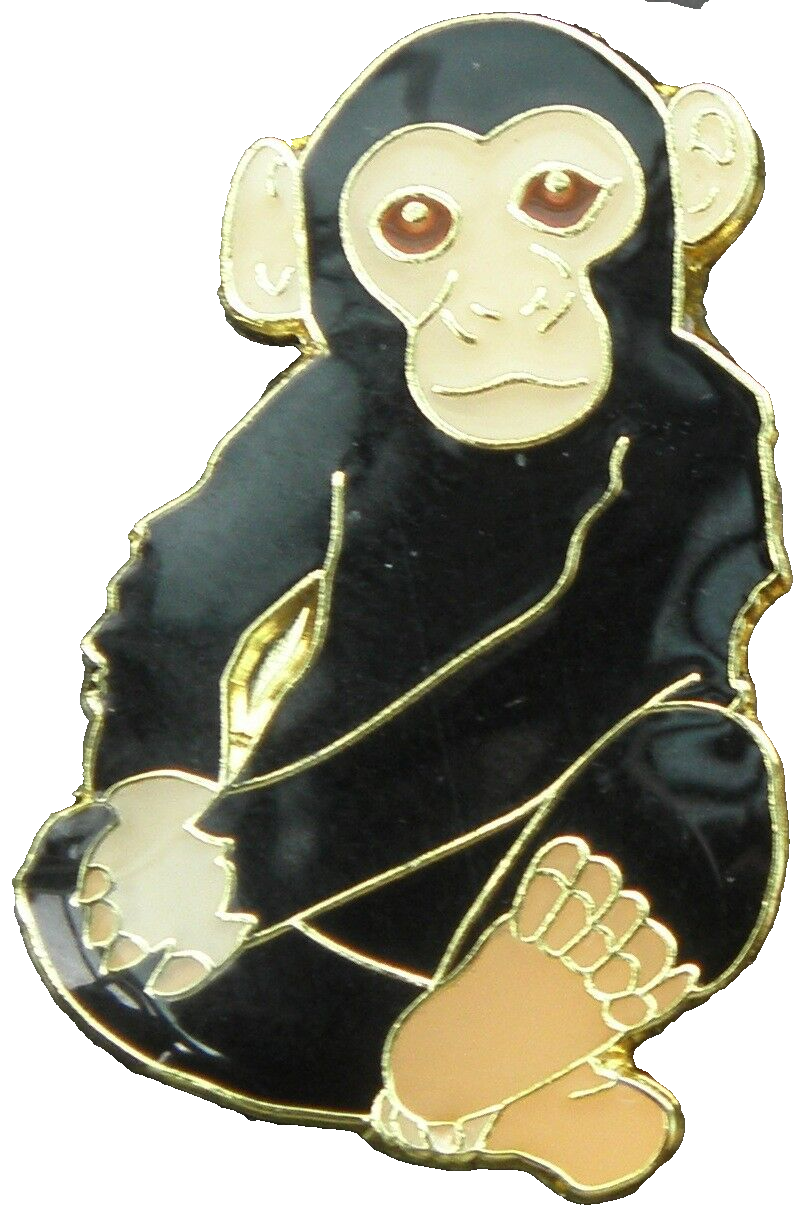 Monkey Pin Badge Cute Cheeky Ape Chimp Primate Brooch | eBay