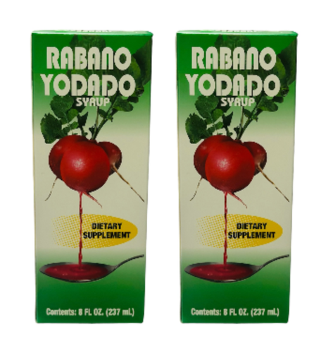 2 Pack Rabano Yodado Syrup Dietary Supplement Jarabe Contents 8 Fluid ...