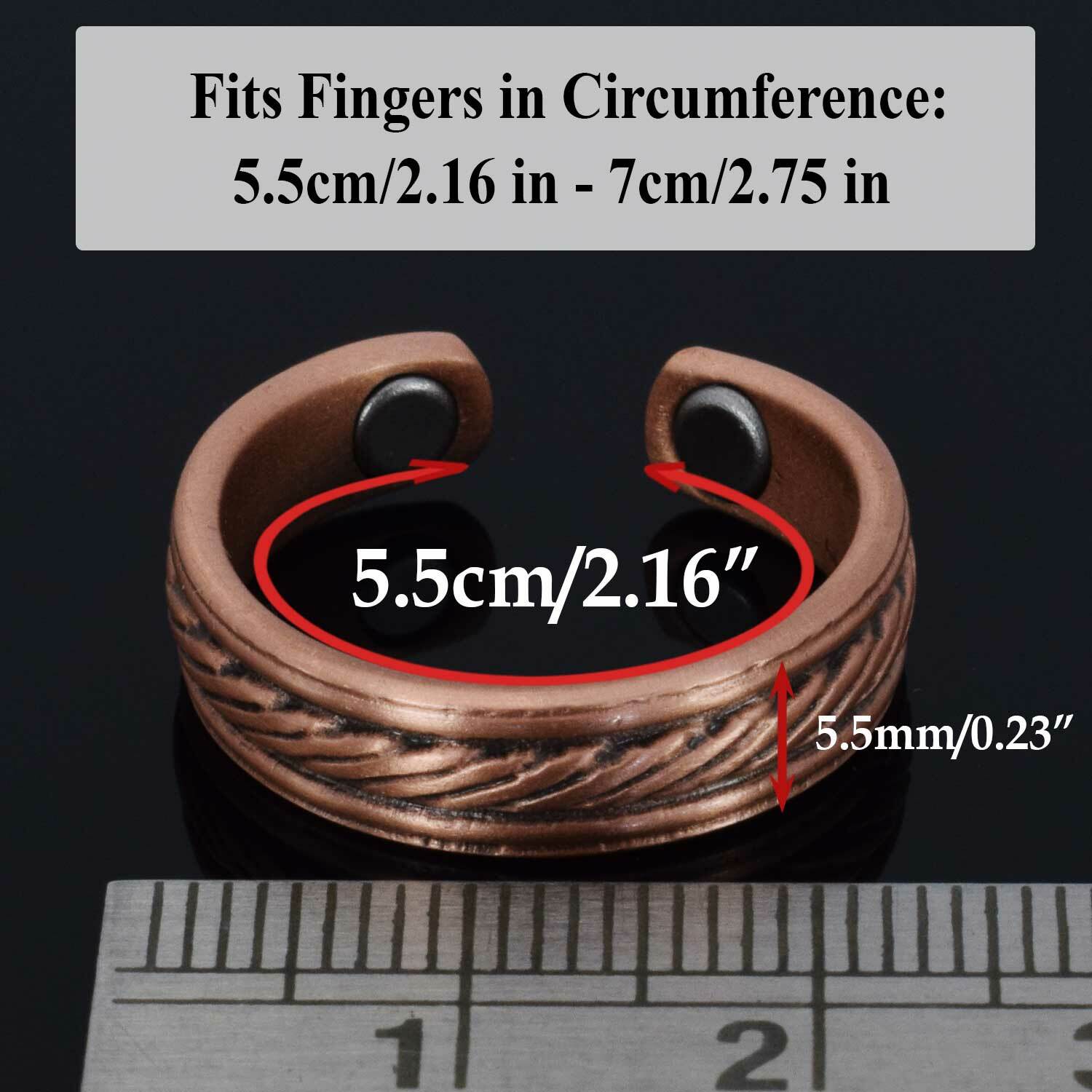 Pure Copper Adjustable Magnetic Ring Powerful Pain Relief 4 Arthritic ...