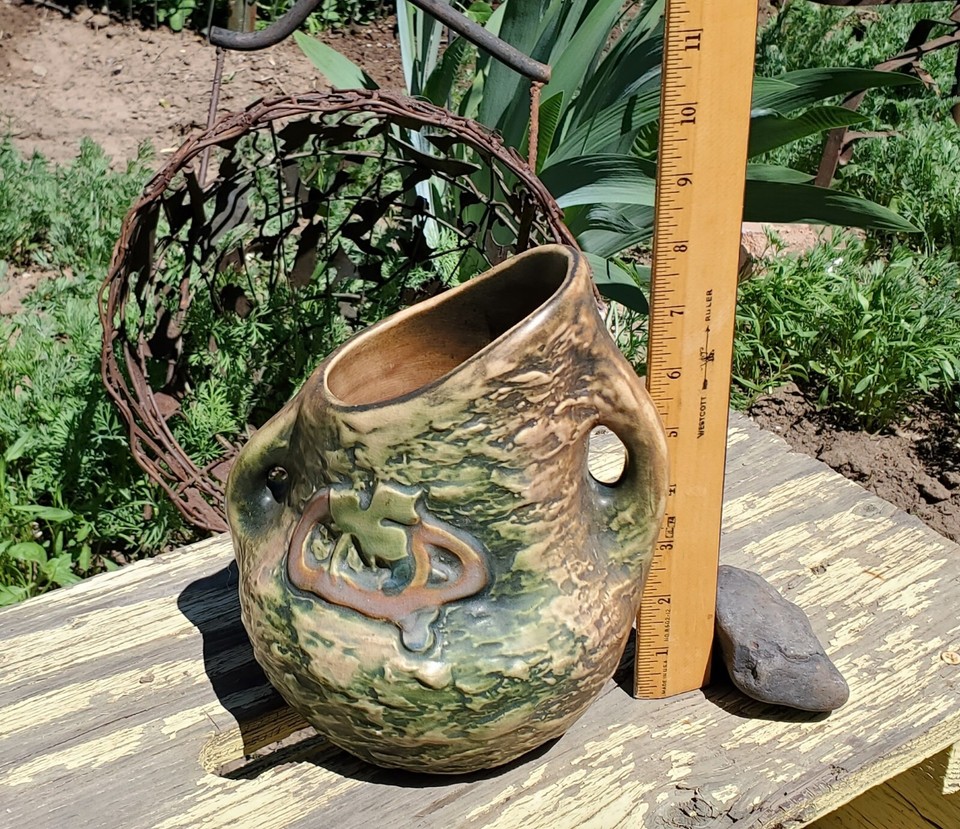 Roseville Imperial l Vase, Two Handled 8" Asymmetrical Jug Style Vase ...
