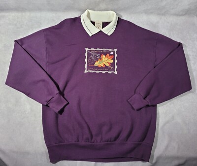 Vintage Valorie's Folk Art Applique Fall Leaves Postcard Stamp ...