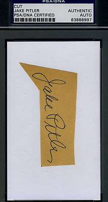 Jake Pitler 55 Dodgers Signed Psa/dna Certified 3x5 Index Cut Authentic ...