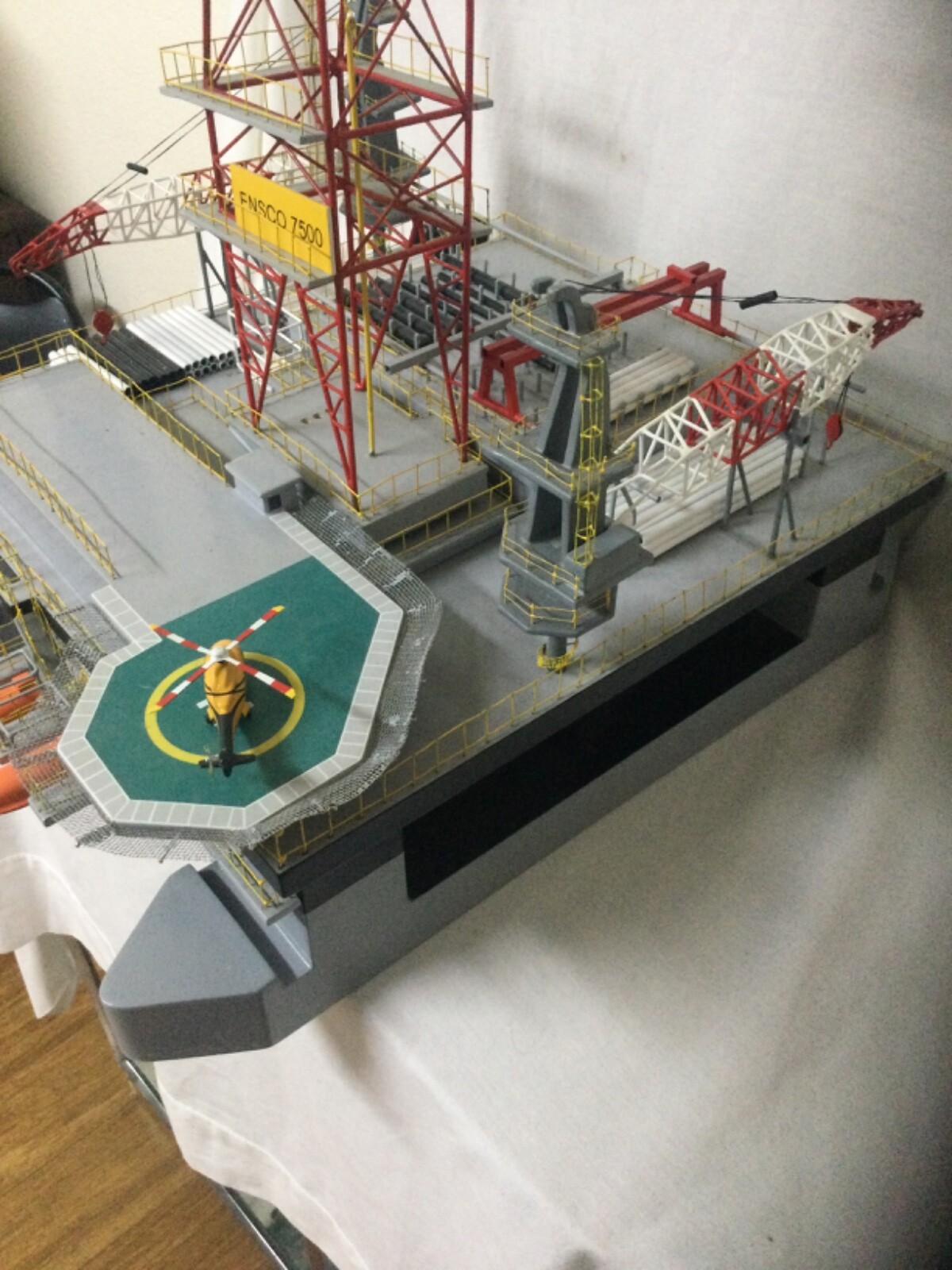 Oil platform, offshore drilling rig with helicopter helideck. | eBay