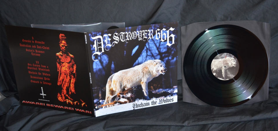 Destroyer 666 'Unchain the Wolves' Black LP Gatefold w/Poster. Razor of ...