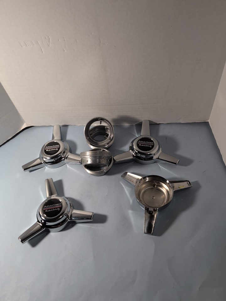 4 AMERICAN RACING 200'S T70 DAISY 3 BAR SPINNERS WHEELS 2 1/2 W BLACK ...