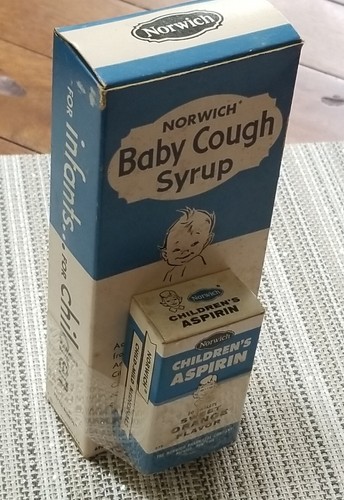 1950s NOS Norwich Baby Cough Syrup Bottle & Box Children's Aspirin ...