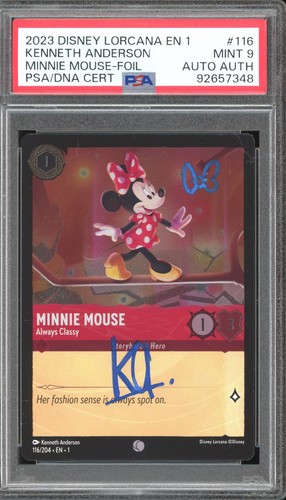 Disney Lorcana TCG Minnie Mouse Foil #116 Kenneth Anderson Sketch Auto ...