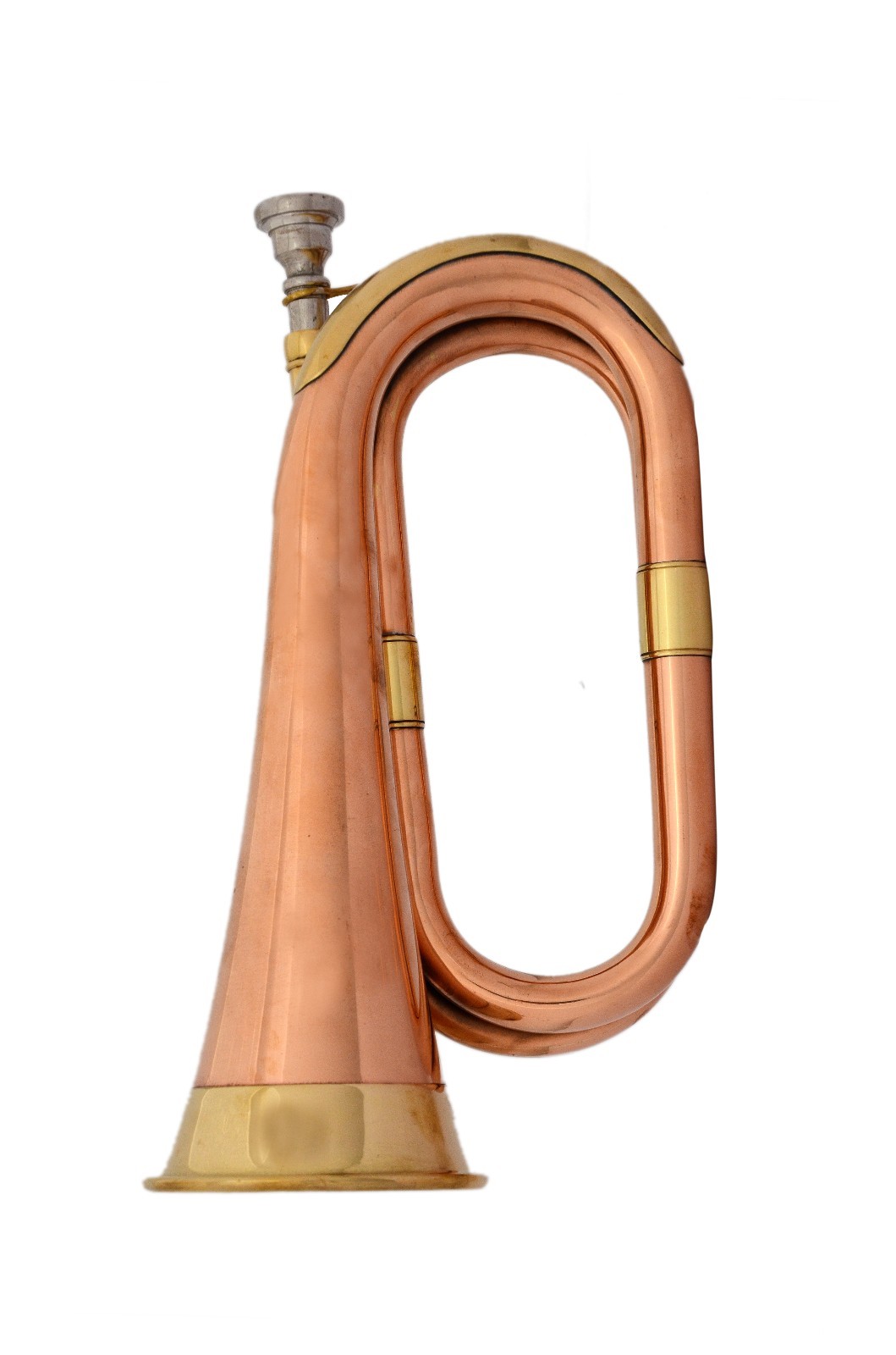 NEW BUGLE ARMY,SCOUTS MADE OF PURE BRASS COPPER POLISH +FREE CASE ...