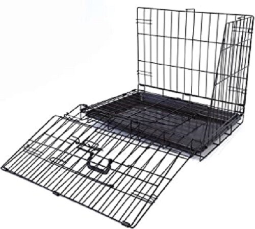 30" Medium Collapsible Slanted Puppy Dog Crate/Cage for Dog Transport ...
