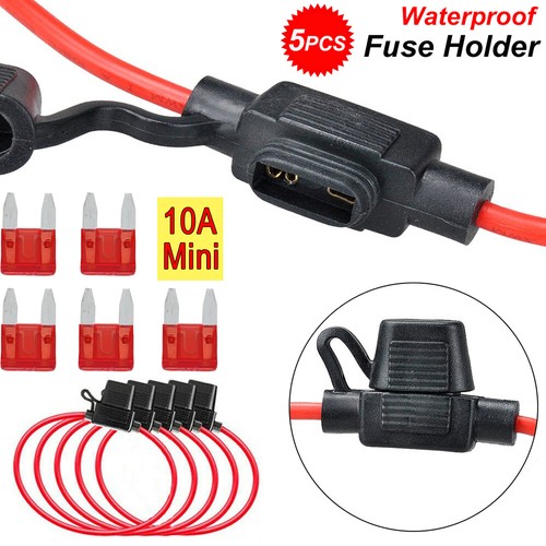 Car Inline Automotive Mini Blade Fuse Holder 5 Fuses 12V 10A Splash ...