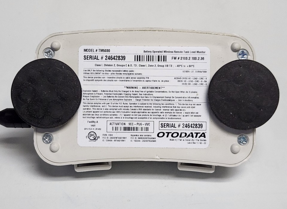FERRELLGAS Model TM5030 OTODATA Wireless Remote Tank Level Monitor ...