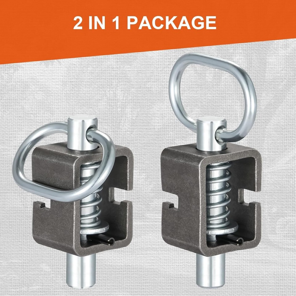 2PCS Weld-On Spring Pin Latch Lock Assembly for Utility Trailer Tail ...