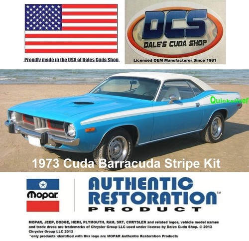 1973 Cuda White Tape Stripe Kit New MoPar USA | eBay