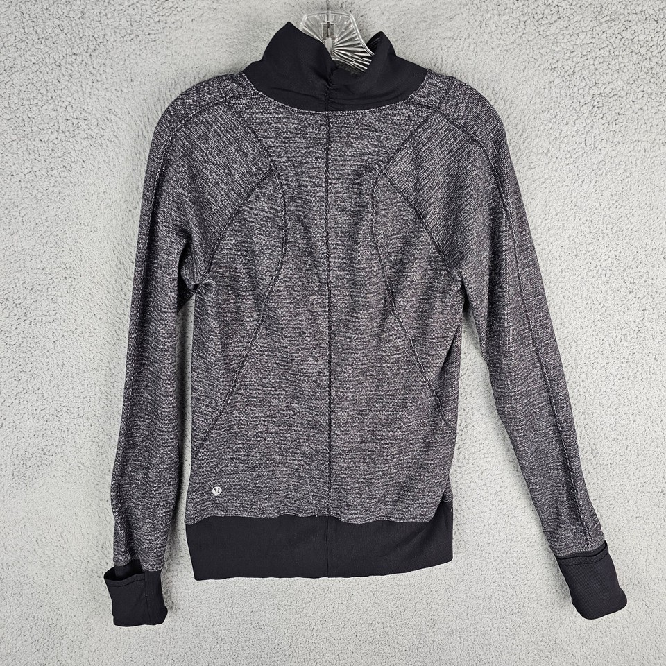 Lululemon Pullover Women 6 Gray Runderful Long Sleeve Jacket 1/2 Zip ...