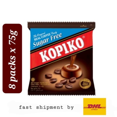 Kopiko Sugar Free Coffee Hard Candy Original Real Coffee 8 packs x 75g ...