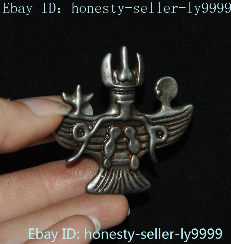 2" Tibet Tiantie weird Winged Garuda Bird Eagle Buddha Statue amulet ...