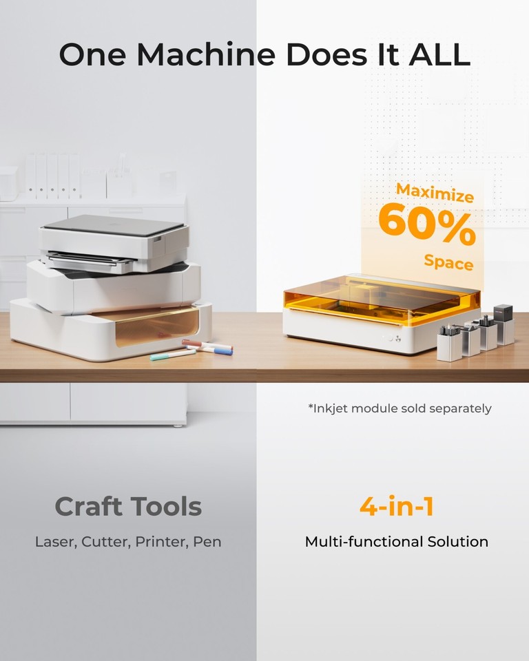 (Refurbished)xTool M1 Ultra 20W Laser Engraver, 4-in-1 Machine, Rotary ...