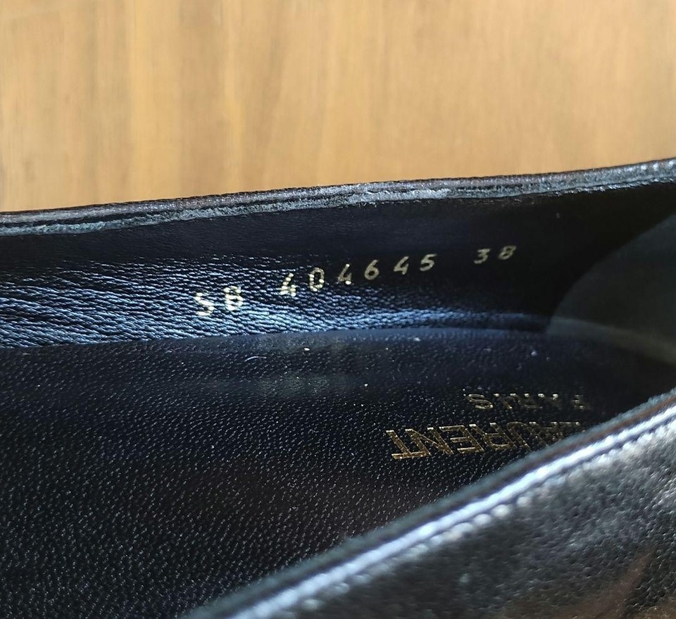 YSL Saint Laurent Spider Jewel Smoking Loafers Shoes Black Leather ...