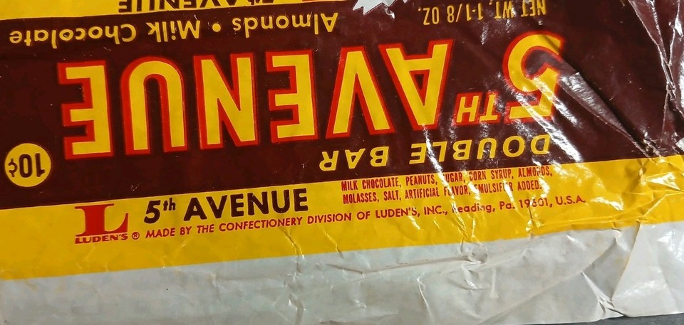 Vintage 10 cent 5th Avenue Wrapper Luden's w/ Special Offer Double Bar ...