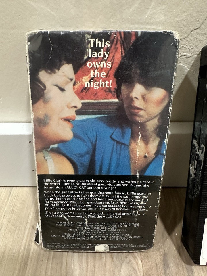 Alley Cat Vestron Video VHS Tape Martial Arts Action Movie ~ Karin Mani ...