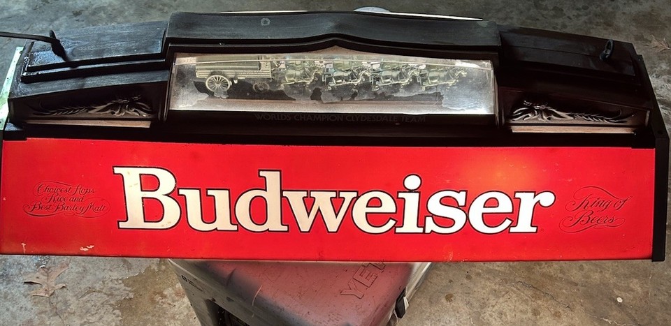 Vintage Budweiser Pool Table Bar Light – Clydesdale Team – Hanging Beer ...