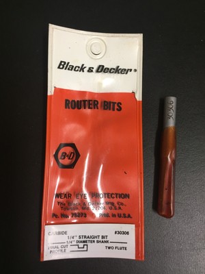 Black & Decker #30306 Router Bits 1/4" Straight Bit, 1/4" Shank, Two ...