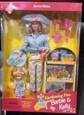 Barbie Kelly Doll Gardening Fun Gift Set Special Edition 1996 NEW IN ...