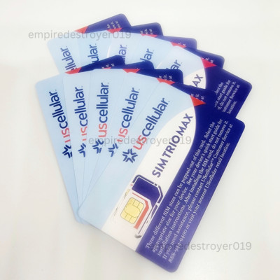 Lot of 10 New US Cellular Trio MAX SIM Card Mini (2FF), Micro (3FF ...