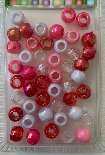 Kids Hair Accessories DONNA Jumbo Stripe Hair Beads - Hot Pink Plastic ...