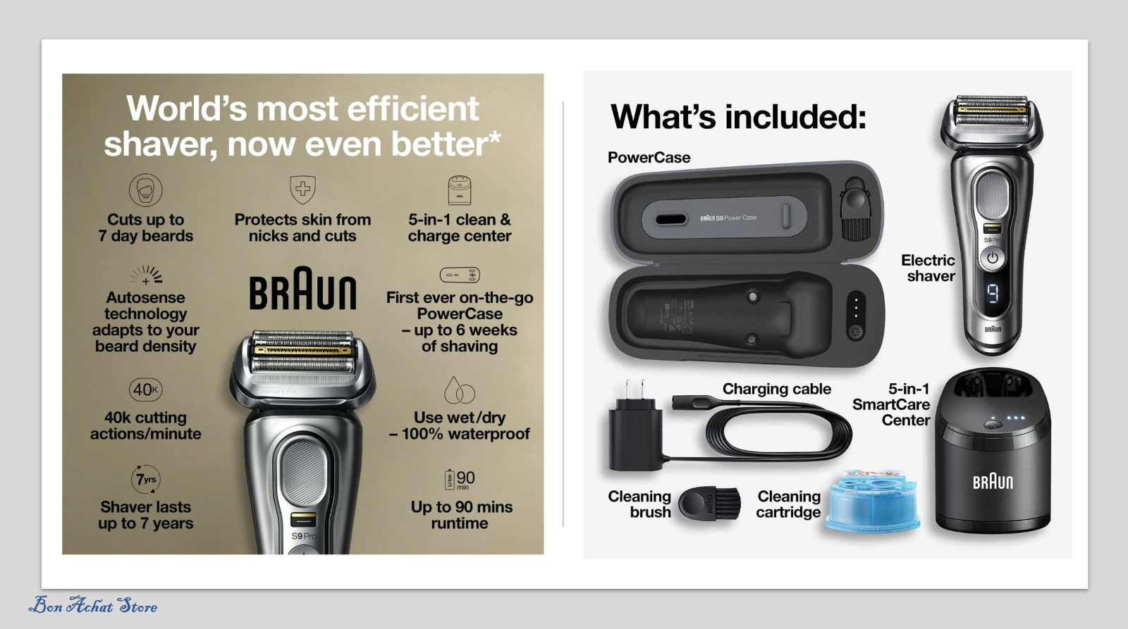Braun Series 9 Pro Electric Shaver with PowerCase - Black/Silver ...