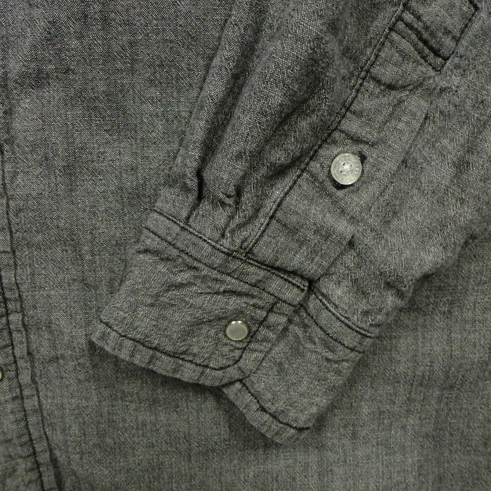 Levis Jacket Mens Large Gray Chambray Denim Aztec Blanket Flannel Lined ...