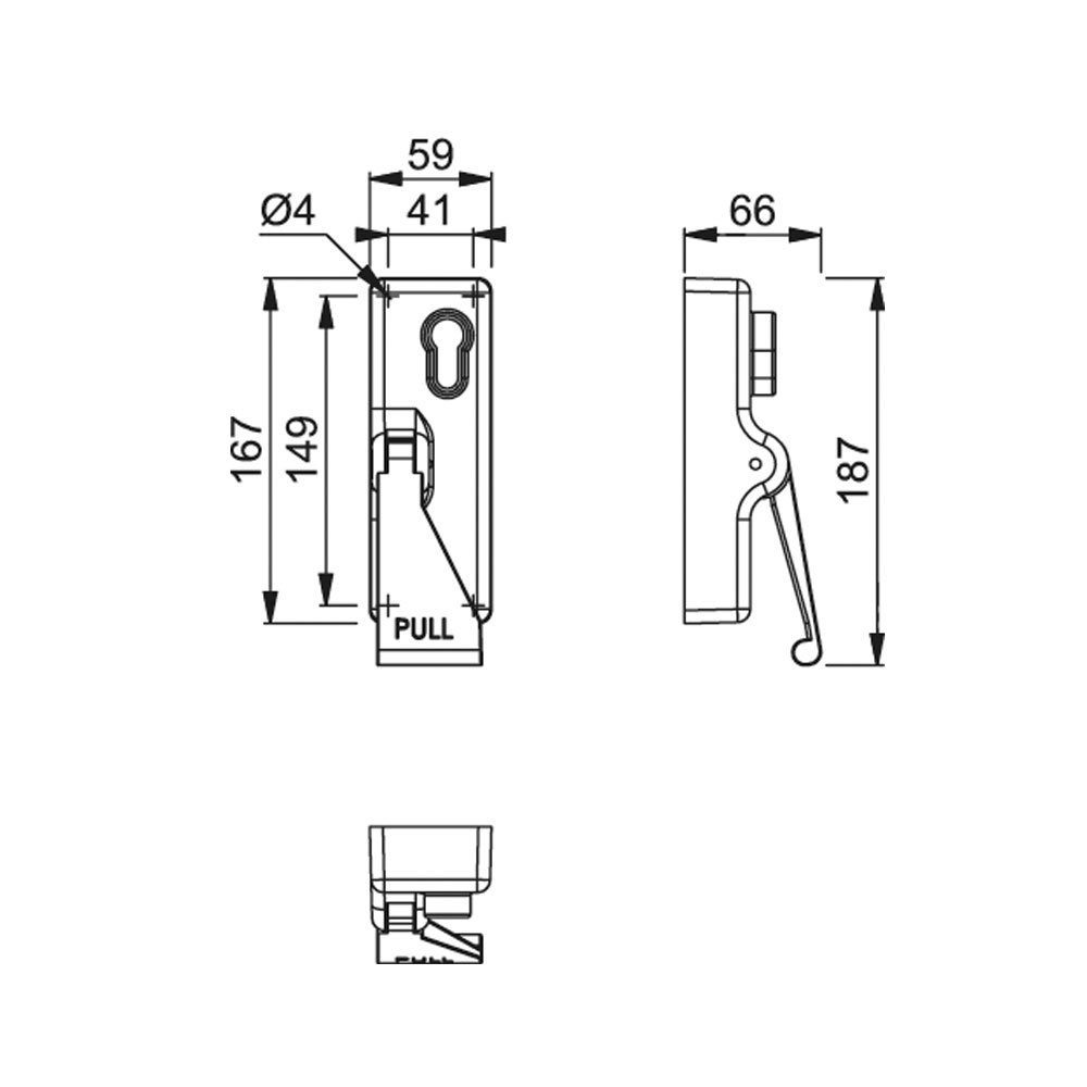 Panic Hardware Arrone Single Lift Pad Outside Access Device Without ...