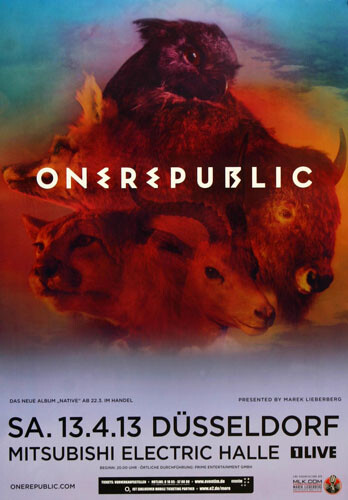 Onerepublic - I Lose Myself, Düsseldorf 2013 Concert Poster | eBay