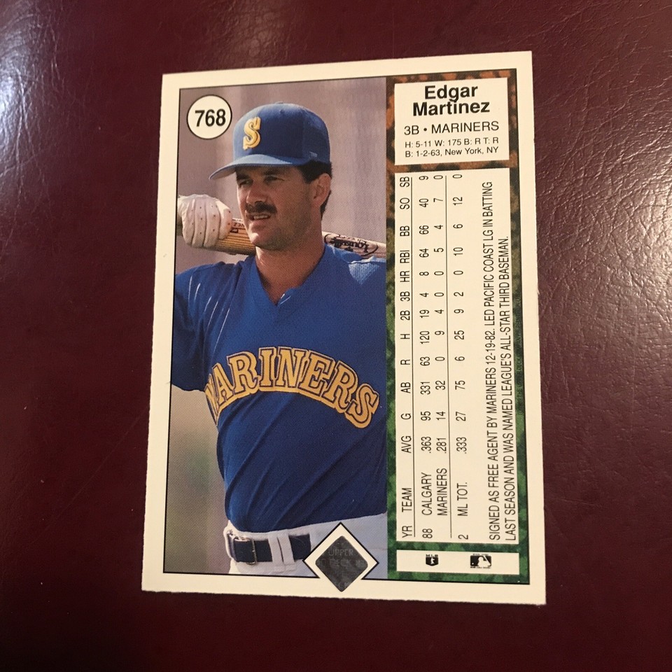 1989 Upper Deck Edgar Martinez Baseball Card #768 Seattle Mariners | eBay