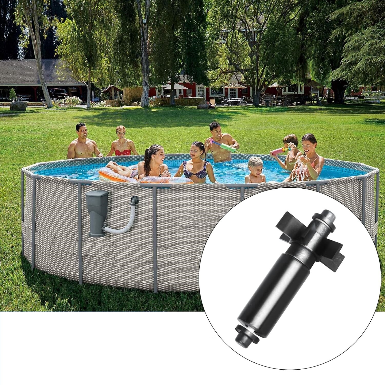 Rotor Impeller Shaft Assembly Fits Summer Waves Pool Part SFX1000 1500 ...