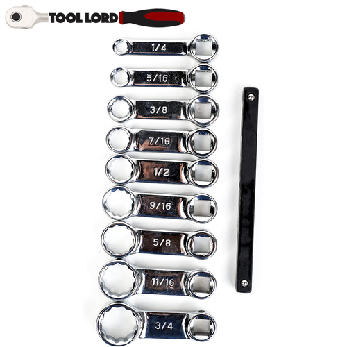 T&E 9 Piece SAE 3/8” Drive Torque Wrench Adapter Spanner Set 1/4" - 3/4 ...