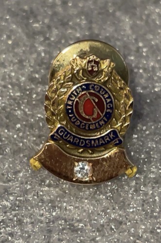 10K Yellow Gold Guardsmark Lapel Pin With Accent Diamond | eBay