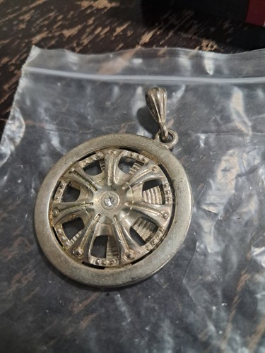 Silver Spinning Car Tire Rim Spinner Wheel Pendant with Rhinestones | eBay