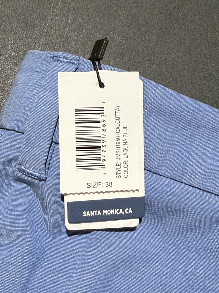 NWT MEN'S JOHNNIE-O CALCUTTA SHORTS, SIZE: 38, COLOR: LAGUNA BLUE (M9 ...