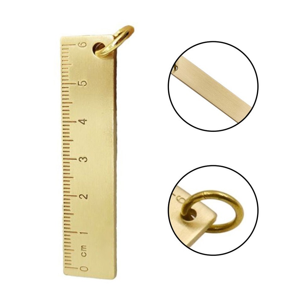 Ruler Key Pendant Metal Number Plate Straight Ruler Thickening Keychain ...