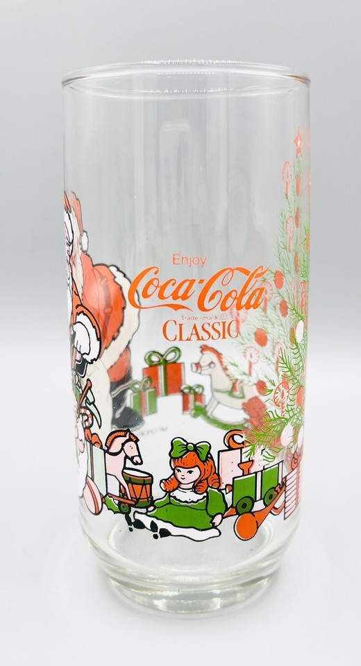 Vintage Coca-Cola Santa Claus Glass Tumbler McCrory Christmas Tree ...