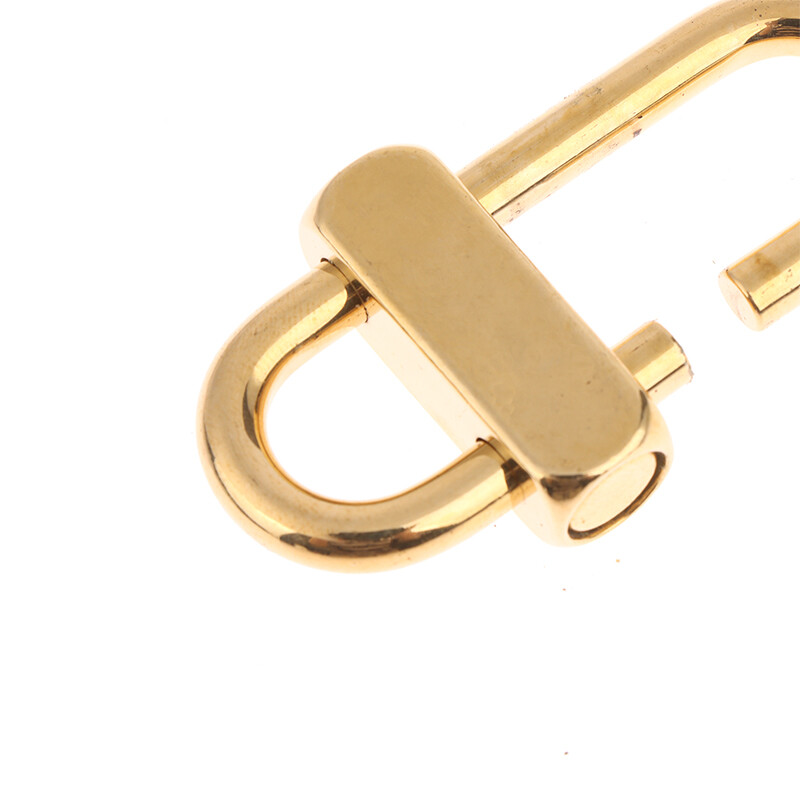 1Pcs Brass Shackle Key Ring Staples Solid Brass Carabiner Keychain Hook ...