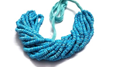 Turquoise Wheel Tyre Smooth 5-6mm Natural Turquoise Tyre Beads 16"inch ...