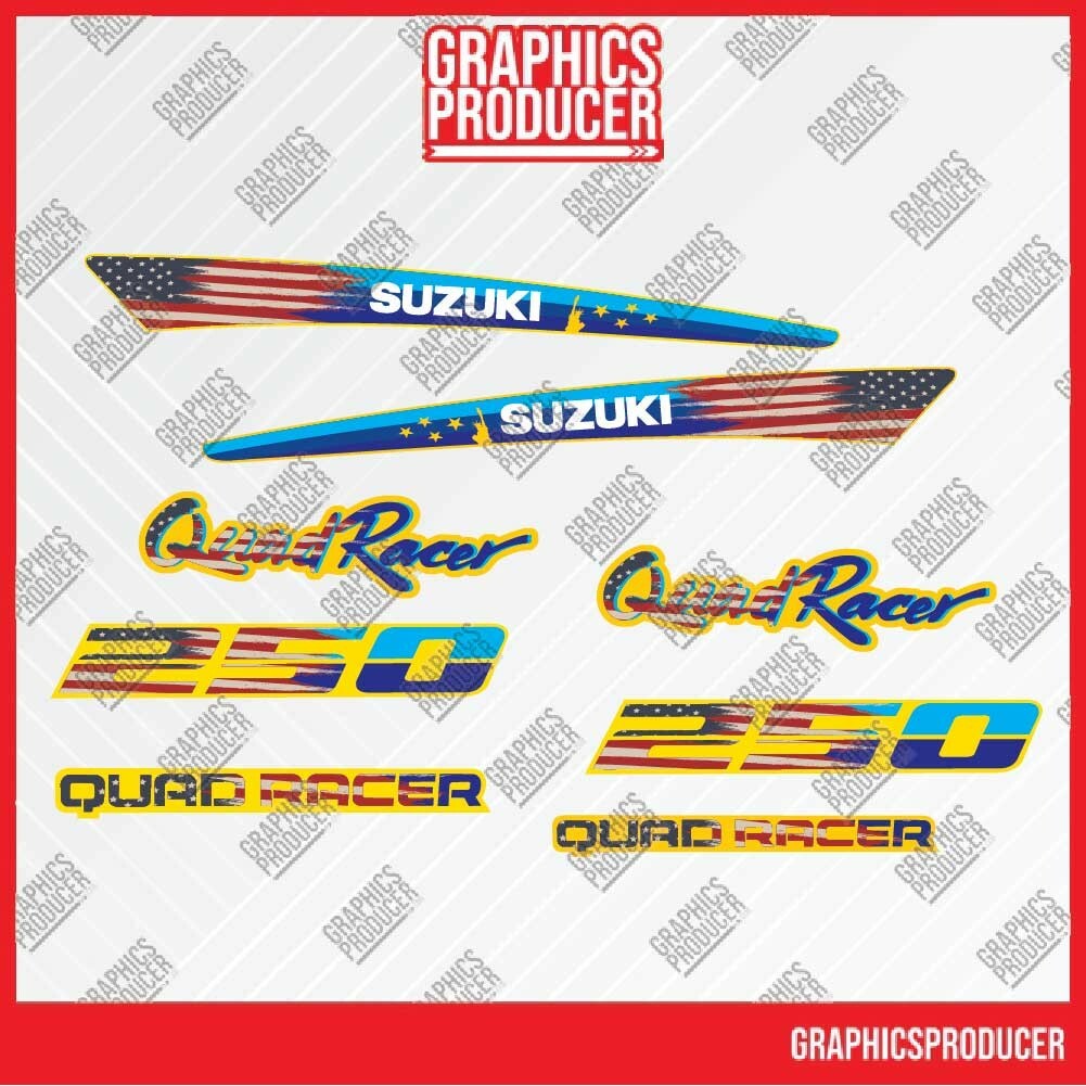 SUZUKI LT250 LT 250 QUADRACER QUADZILLA Sticker 87-90 Restyling USA ...