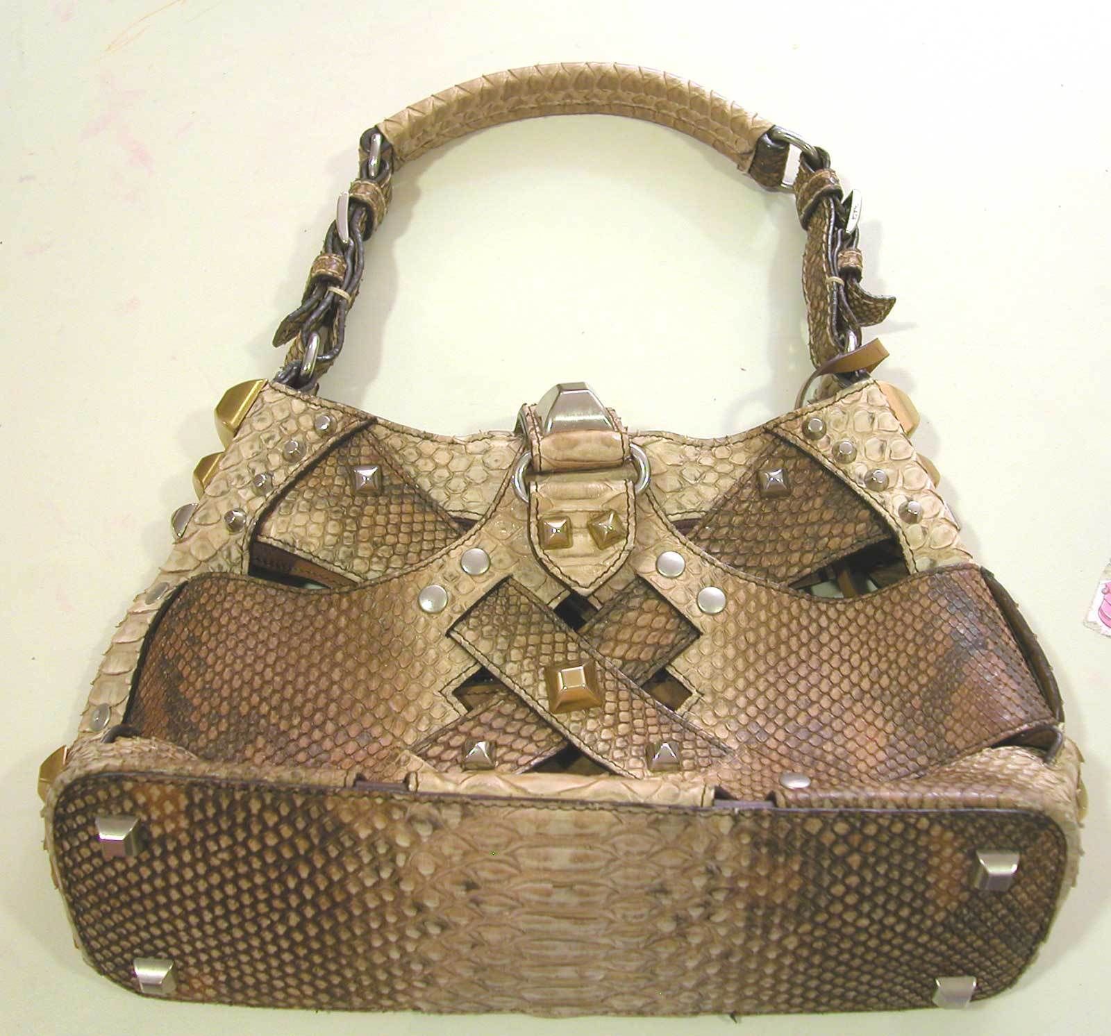 PRADA - RARE VINTAGE OUTSTANDING STUNNING SNAKESKIN WOMEN'S HANDBAG | eBay