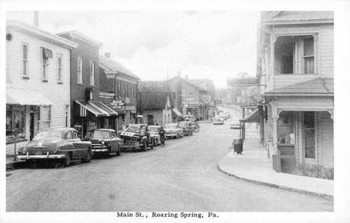 Roaring Spring Pennsylvania Main Street Scene Antique Postcard K99402 ...